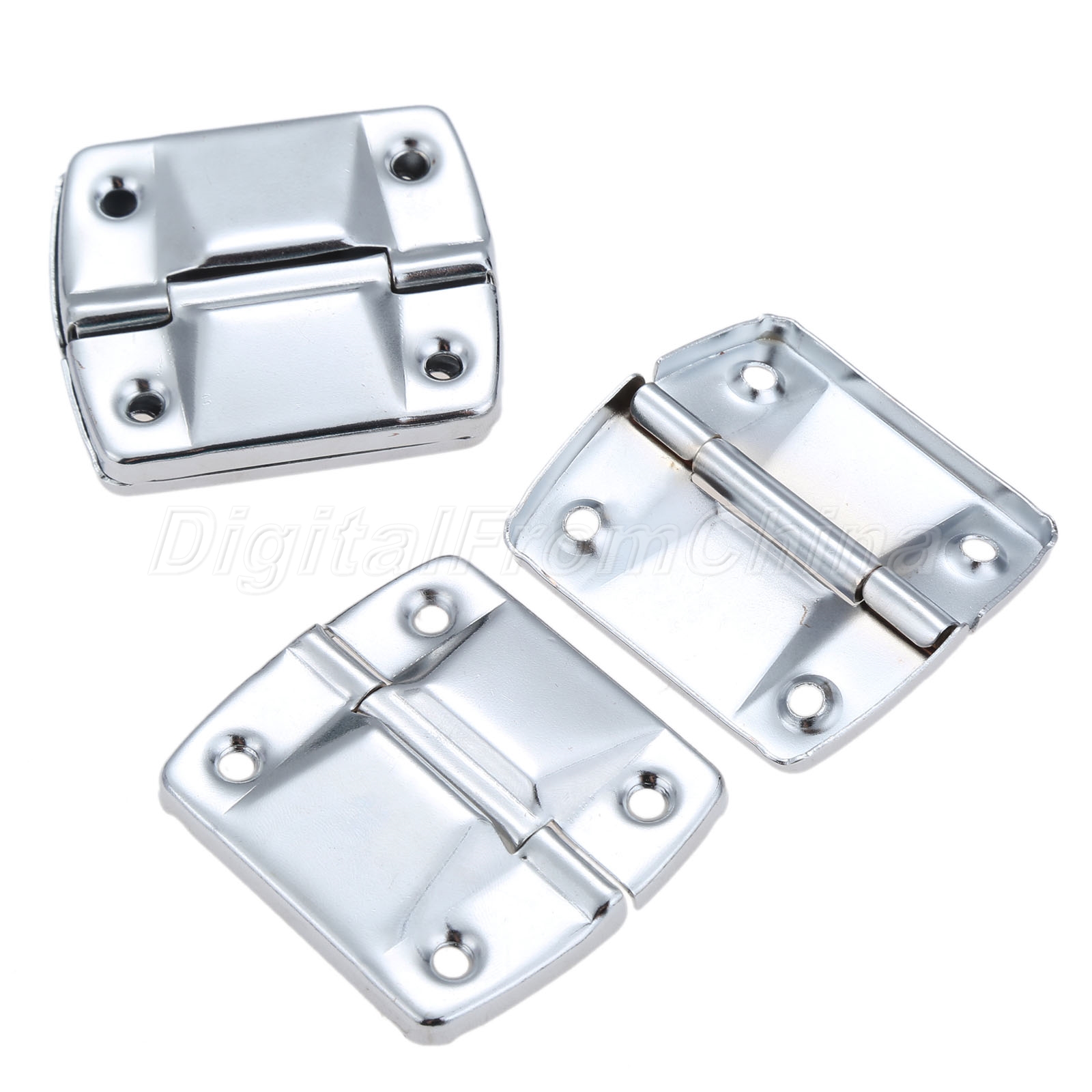 2X Flight Case Suitcase Hinge Metal Silver Tone Cabinet Toolbox Support ...